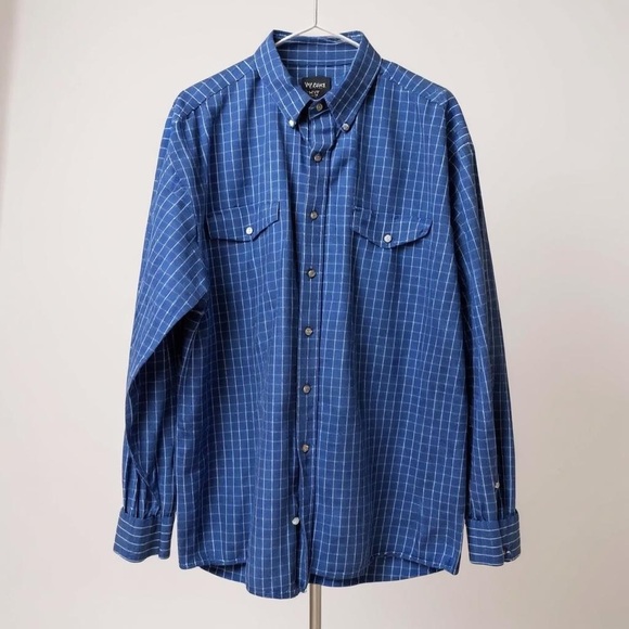 Wrangler | Shirts | Wranglergold Mens Long Sleevebutton Down Checkered ...